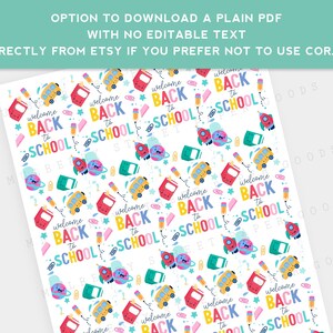 Welcome Back to School Printable Gift Tag, First Day of School, Instant ...
