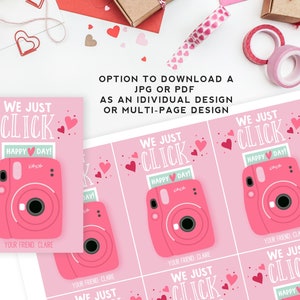 Printable Instant Camera Valentine, Instant Download We Just Click ...