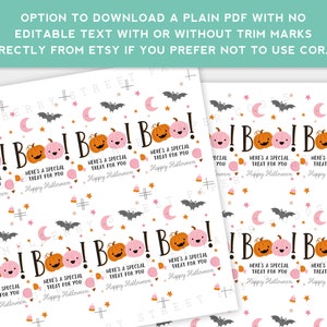 Printable Boo Here's a Special Treat for You Halloween Gift Tag, Happy ...