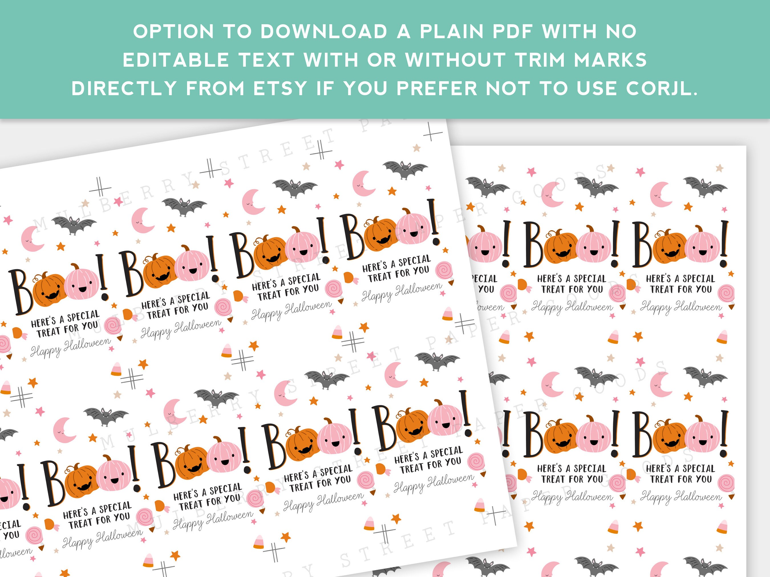 Printable Boo Here's a Special Treat for You Halloween - Etsy