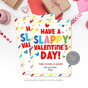 Printable Have A Slappy Valentine's Day Card Slap Bracelet Valentine ...