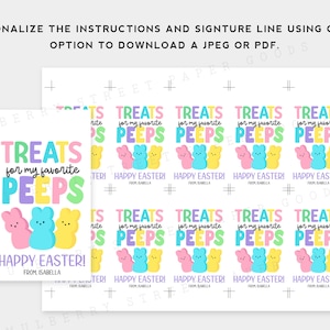 Printable Treats for My Favorite Peeps Easter Gift Tag, Instant ...