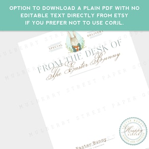 Printable Official Letter From the Desk of the Easter Bunny, Editable ...