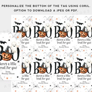 Editable Halloween Gift Tag Printable Instant Download Spooky Halloween ...