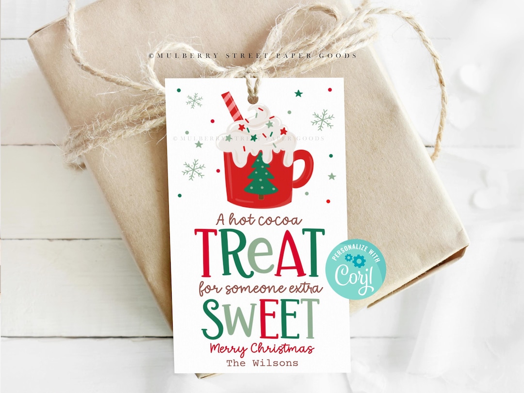 Editable Hot Cocoa Gift Tag Printable Instant Download Hot Chocolate ...