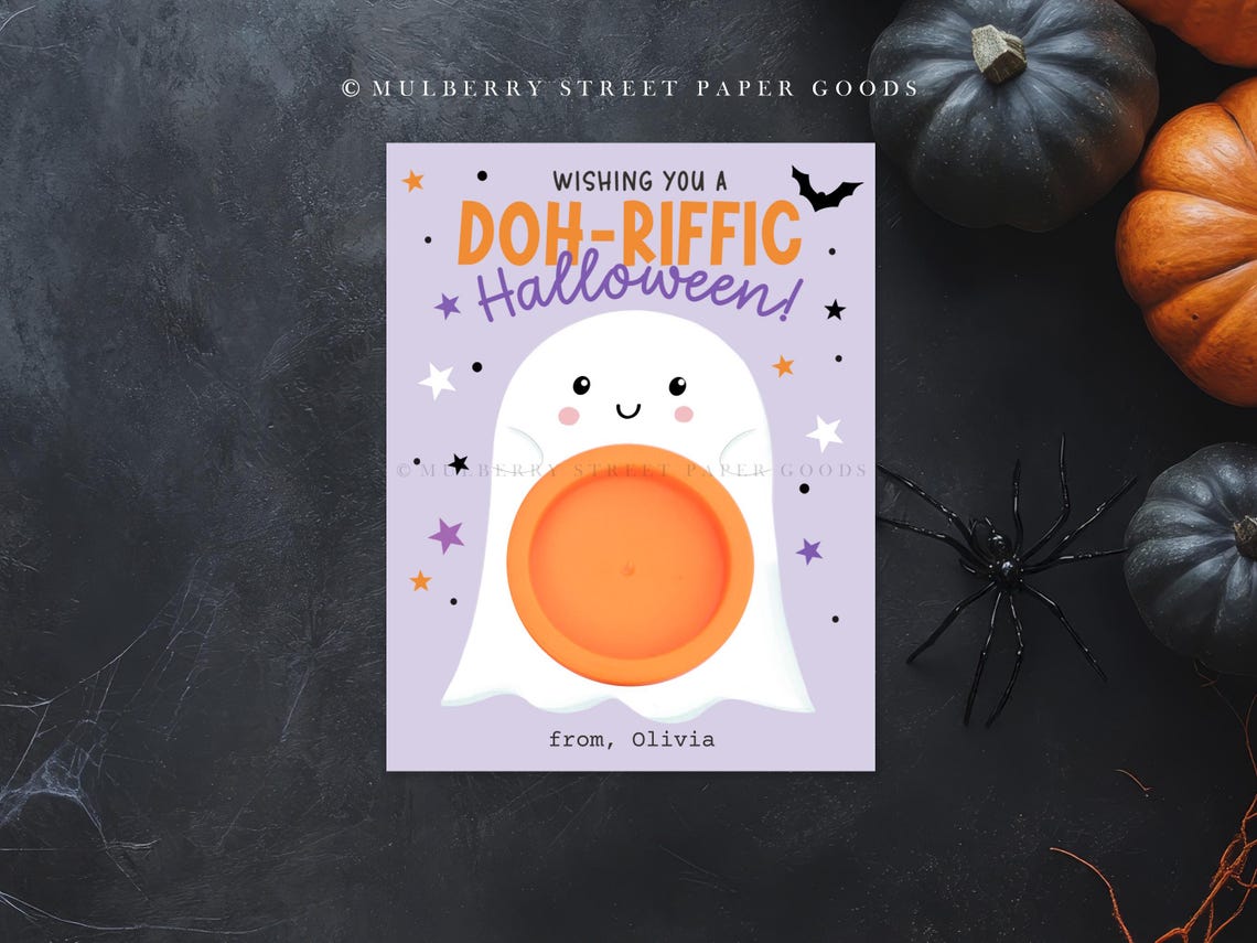 Halloween Playdough Card Holder Printable Instant Download Ghost ...