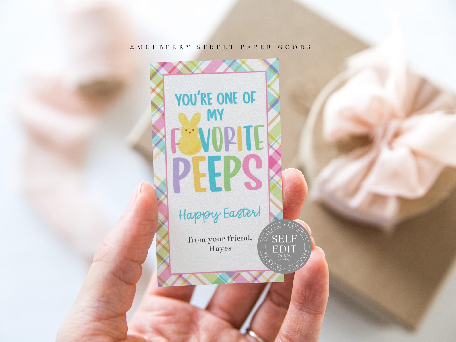 Printable Easter Gift Tag You're One of My Favorite Peeps Gift Tag ...