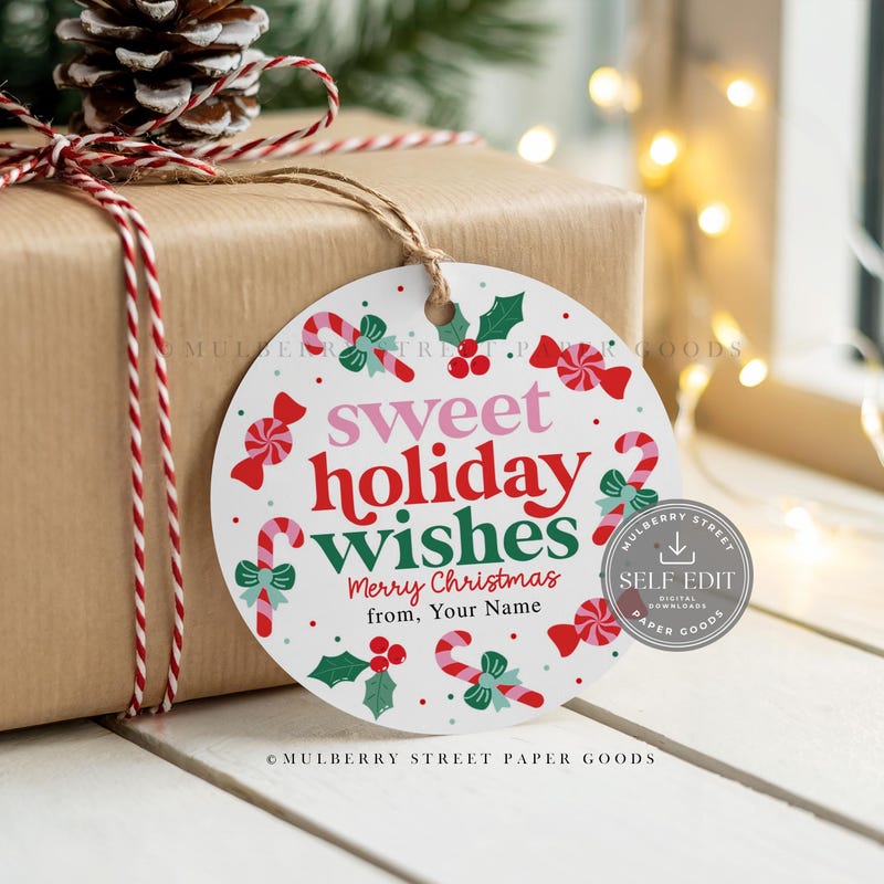 2 Round Holiday Sticker - Etsy