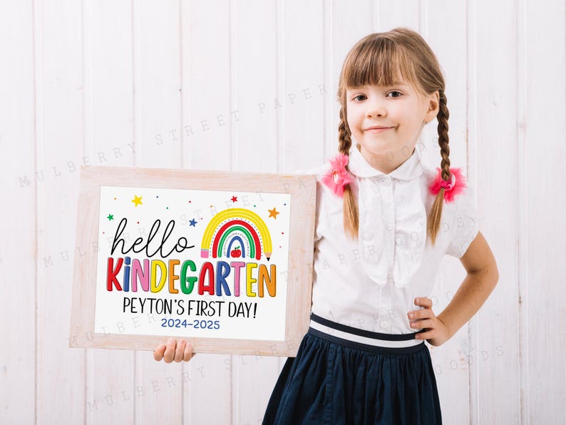 First Day of Kindergarten Sign Printable Digital Instant Download ...