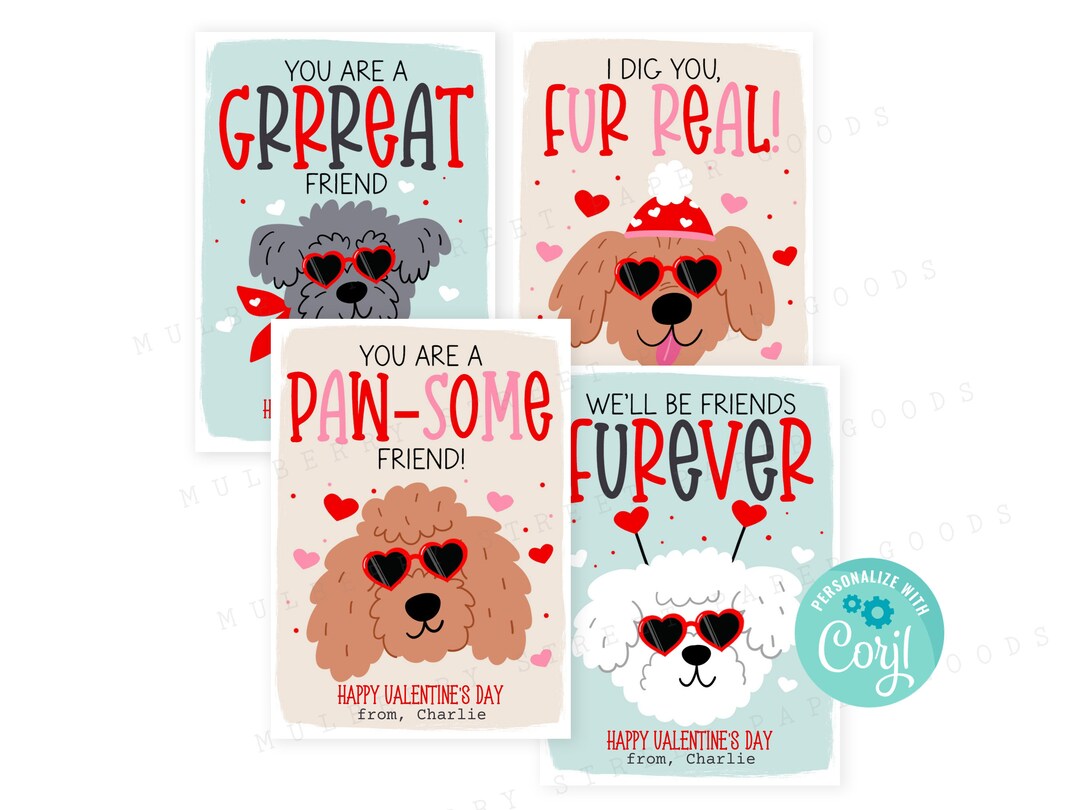 Puppy Dog Valentine Card Printable, Instant Download Puppy Valentine's ...