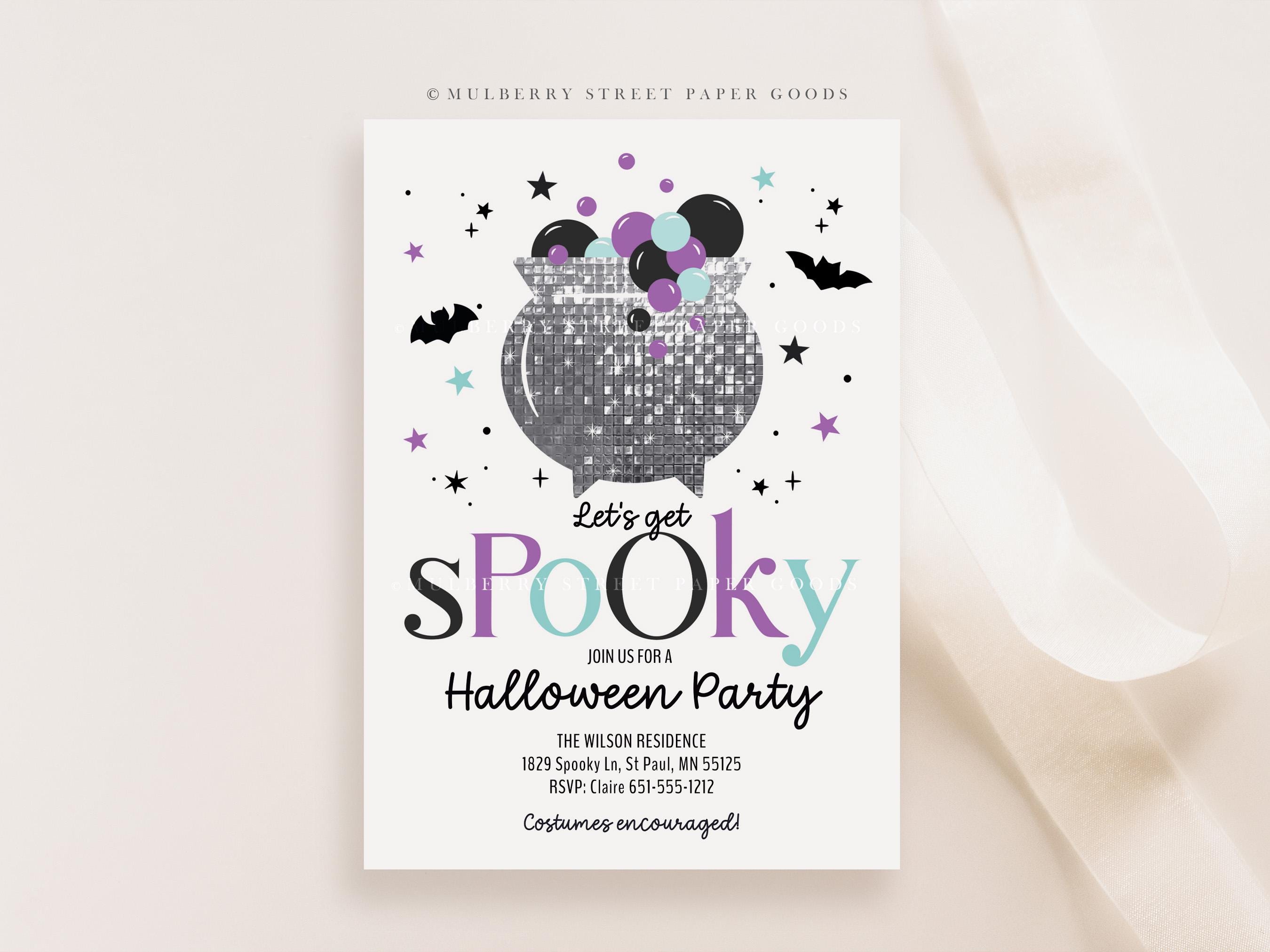 Editable Halloween Party Invitation Template Disco Halloween Party ...