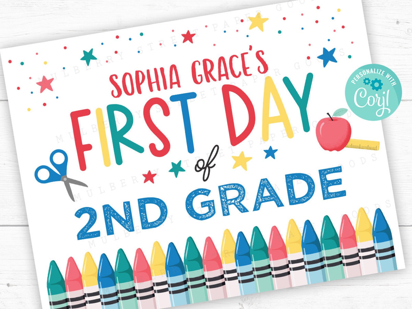 Printable First Day of School Sign Customizable Back to - Etsy