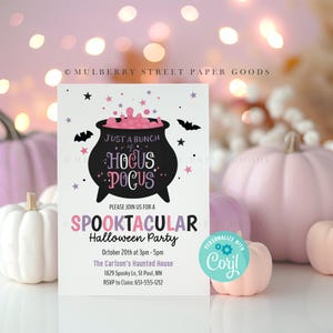 Editable Halloween Party Invitation Template Hocus Pocus Halloween ...