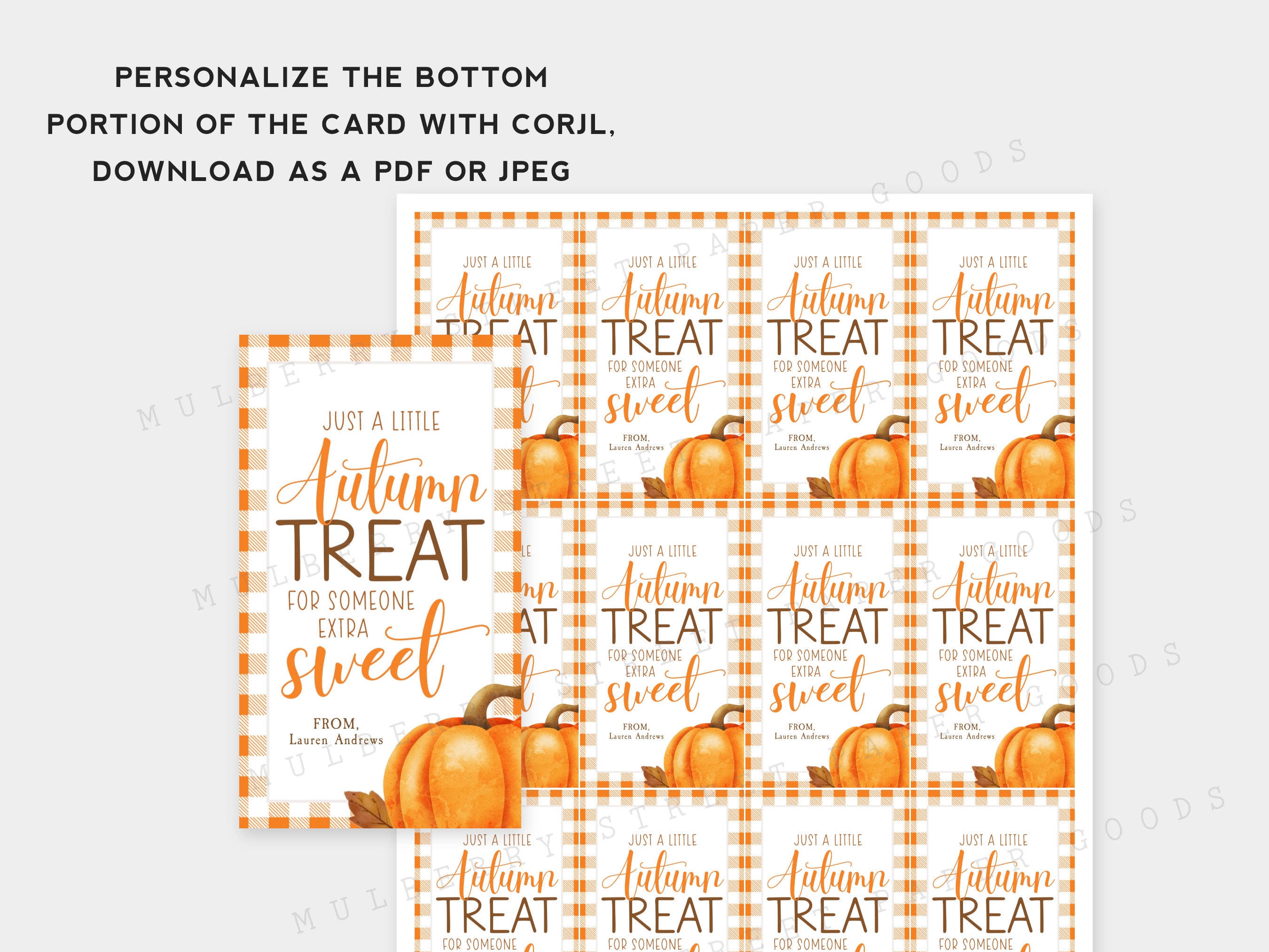 Printable Autumn Treat for Someone Sweet Gift Tag Fall Treat - Etsy