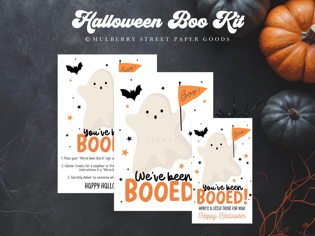 Printable You've Been Booed Halloween Sign Halloween Boo'd Tag Instant ...