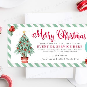 Editable Christmas Gift Certificate Template Christmas Tree - Etsy