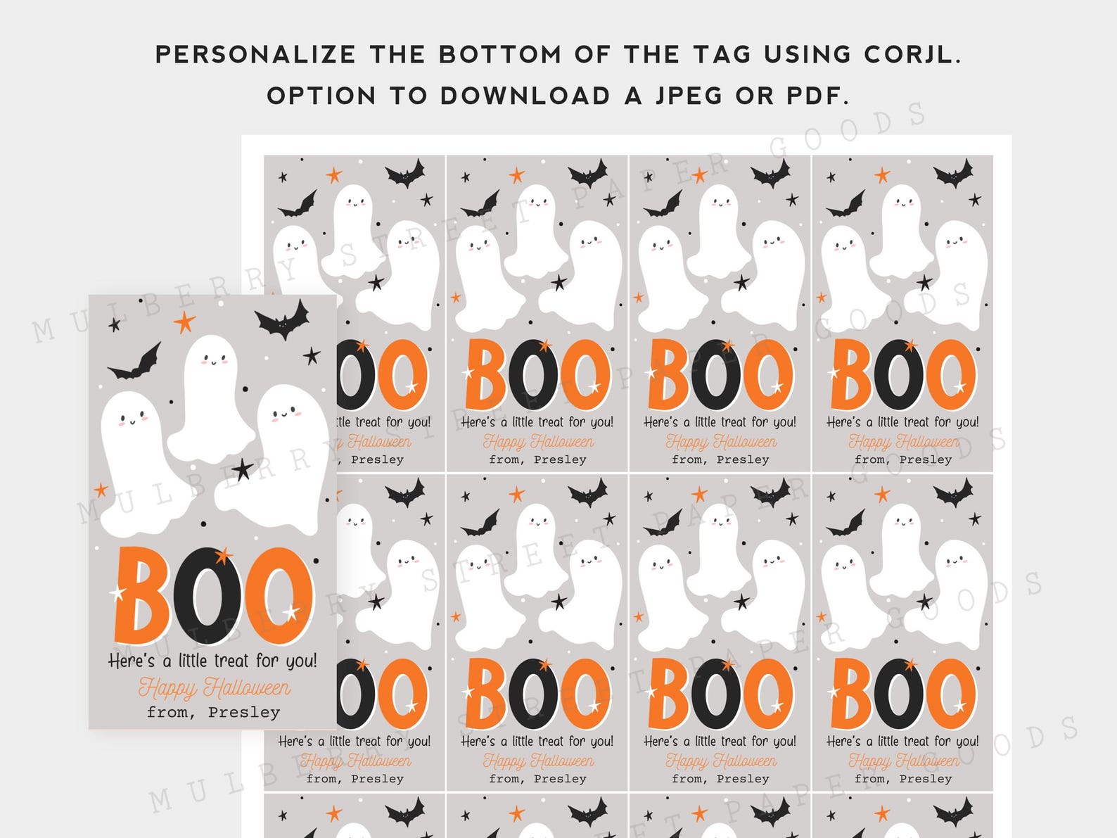 Halloween Printable Halloween Party Favor Tag Little Treat Boo Tag ...