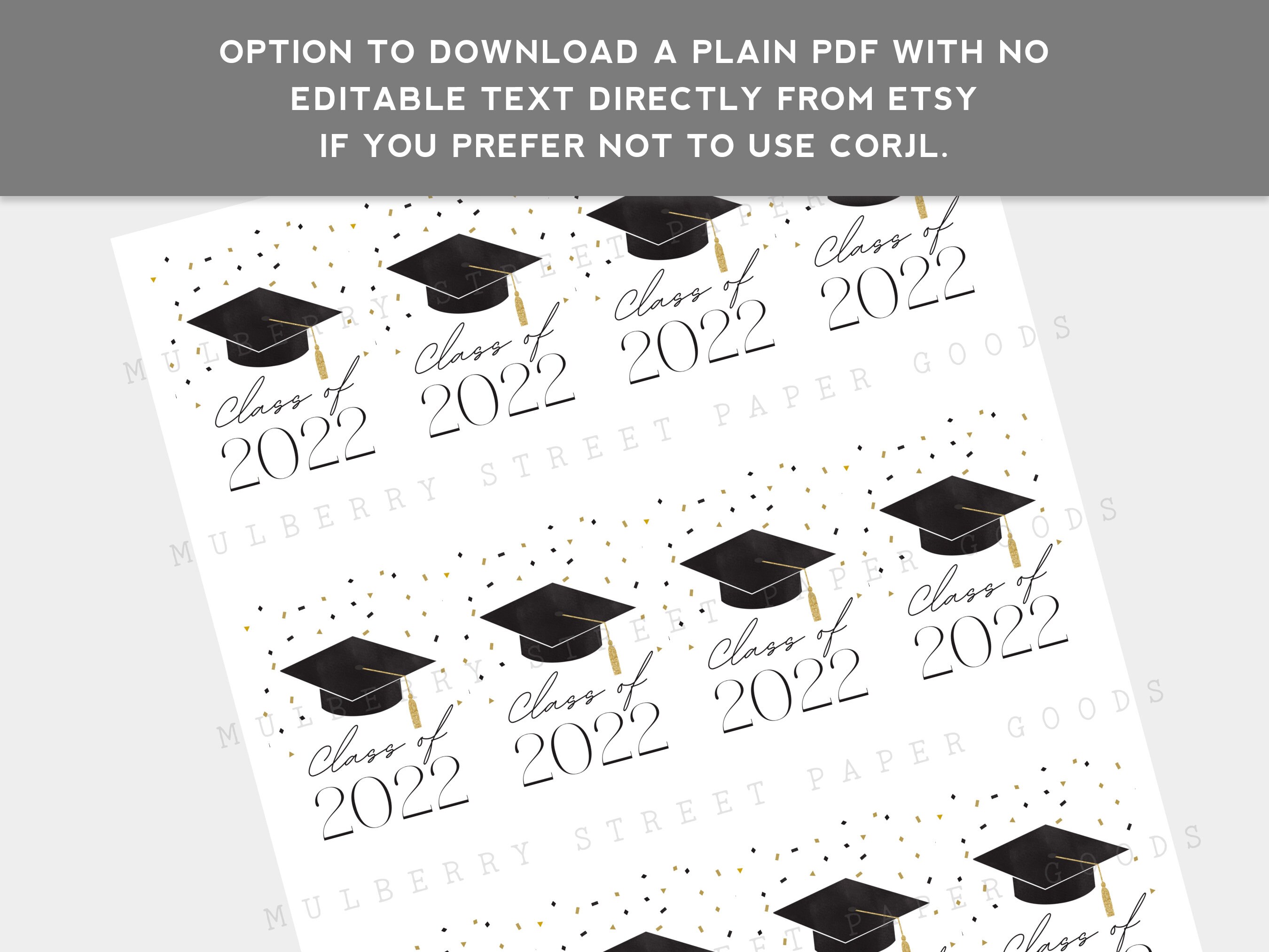 Printable Graduation Cap Class of 2022 Gift Tag Instant - Etsy UK