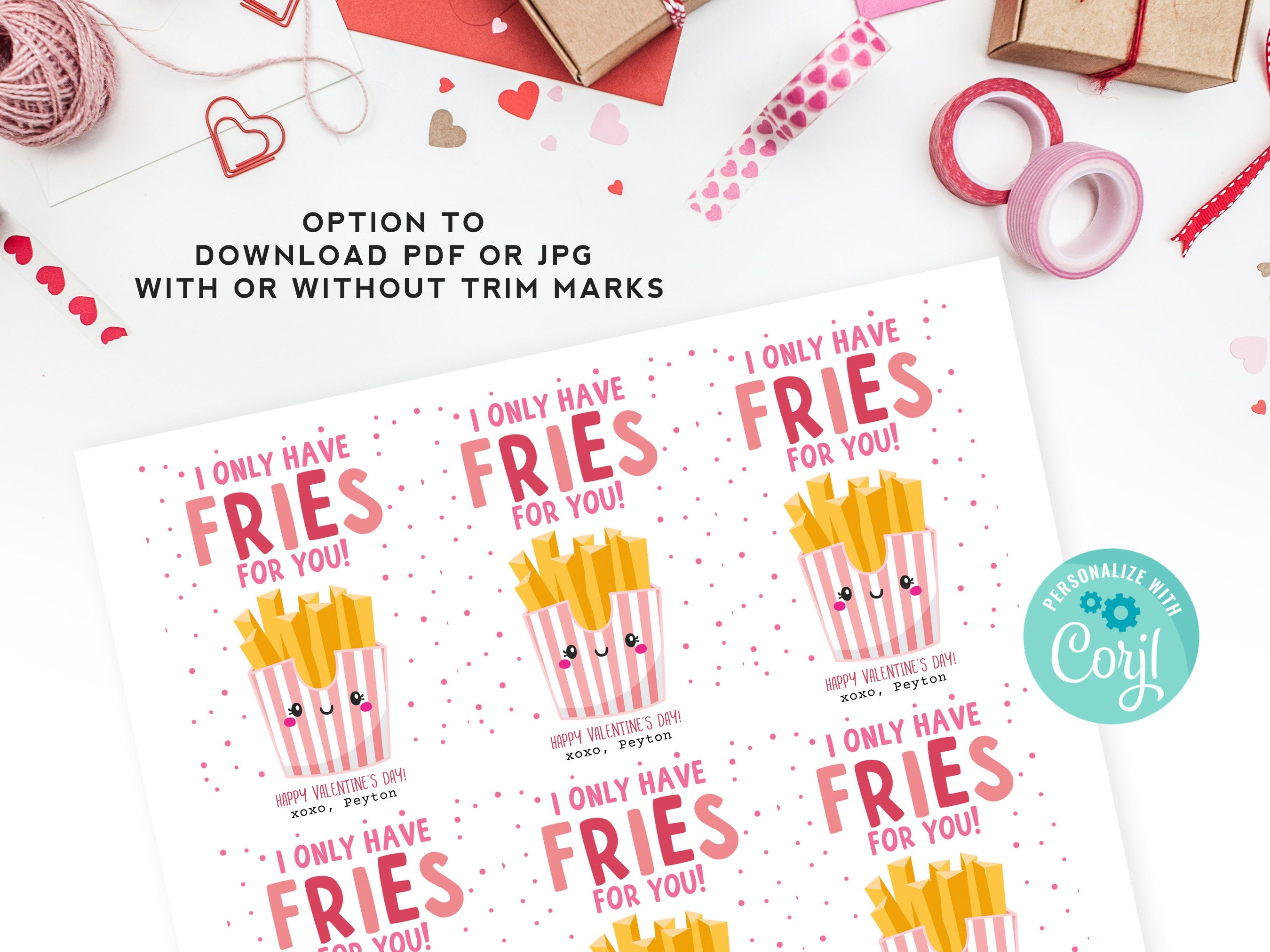 Printable Classroom Valentine's Day Card Instant Download | Etsy