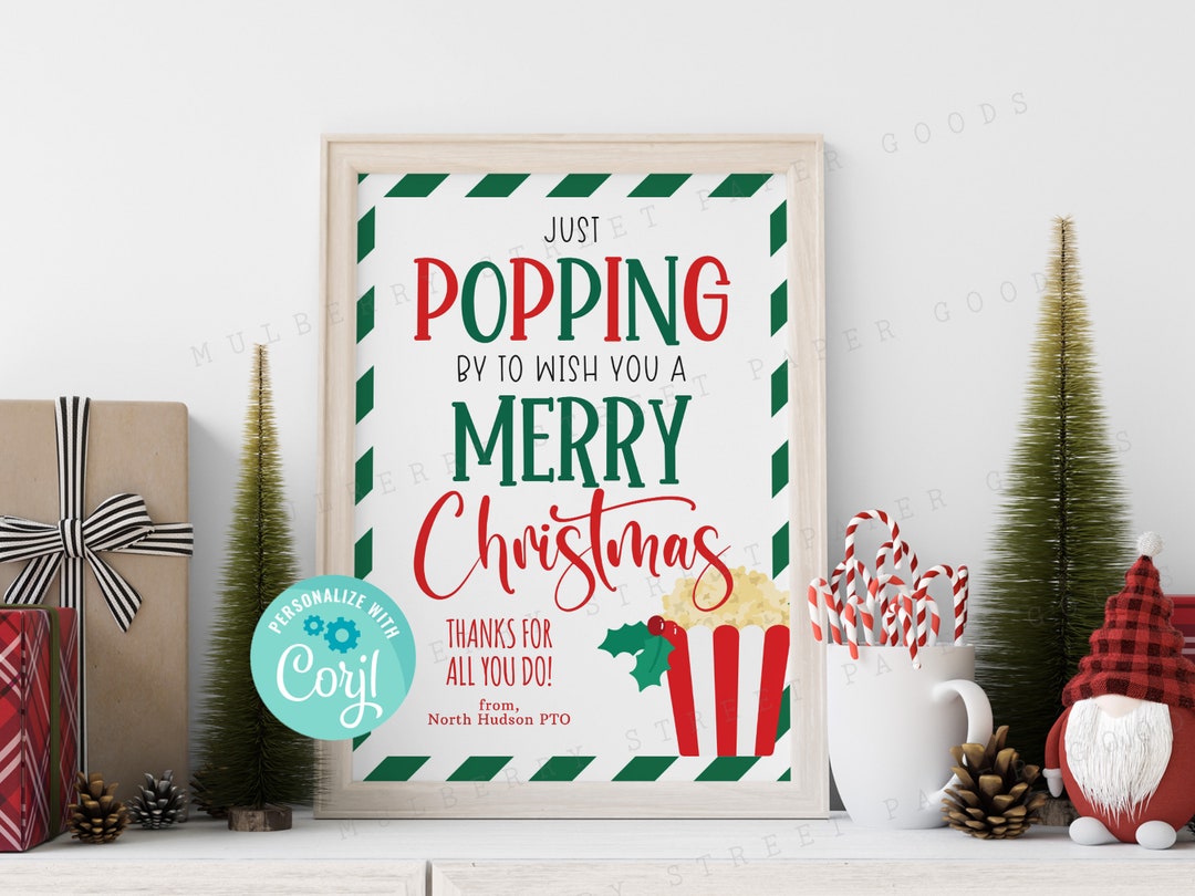 Christmas Movie Popcorn Table Sign Printable, Holiday Popcorn Bar Print ...