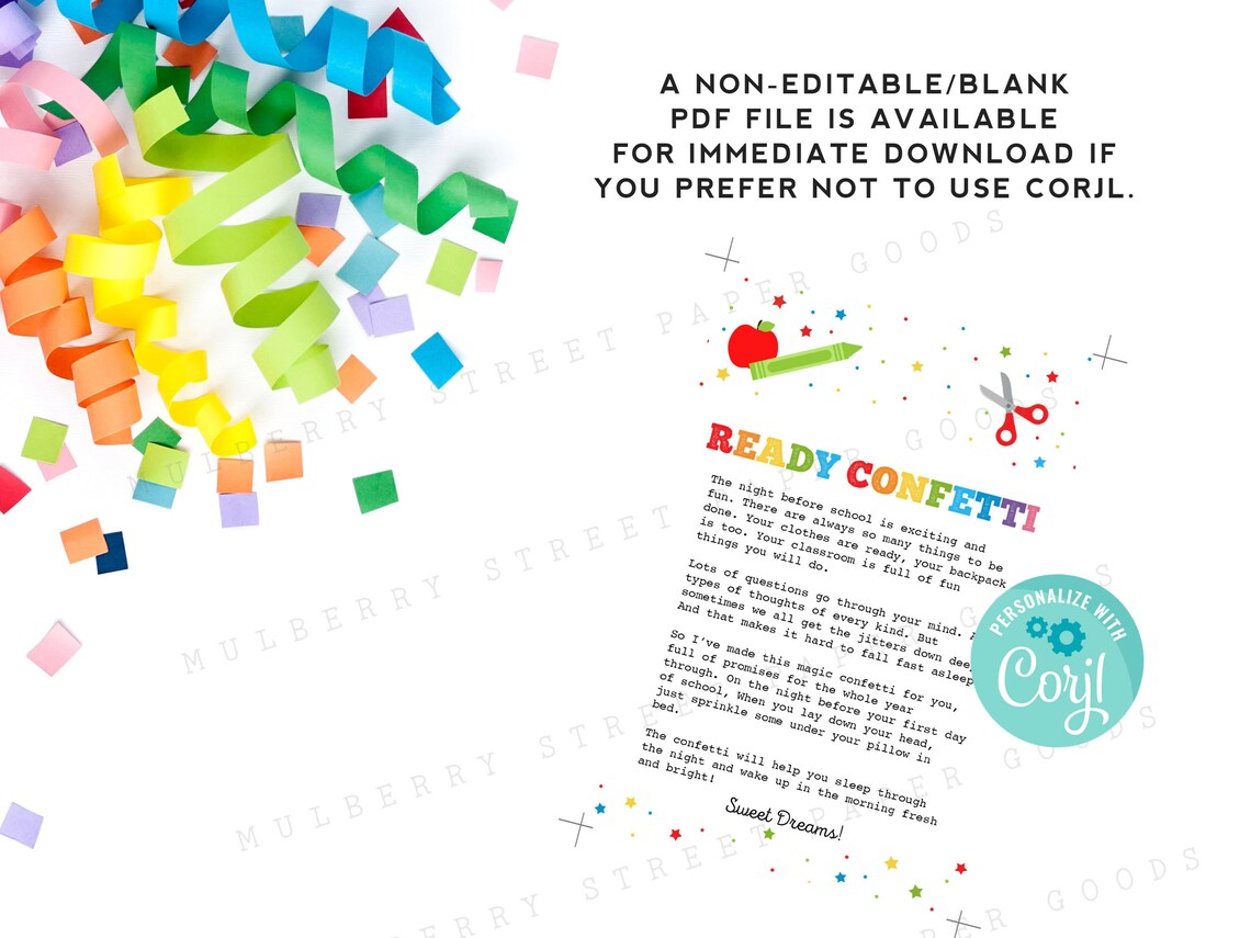Back to School Ready Confetti Printable First Day of School - Etsy