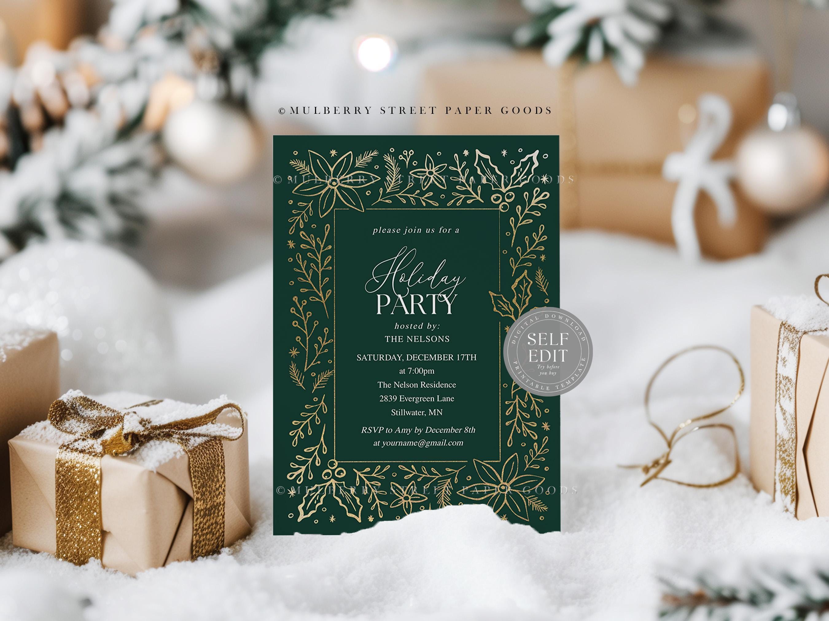 Editable Holiday Party Invitation Printable Digital Download Christmas ...