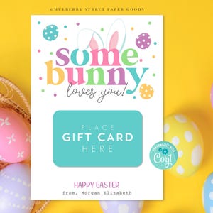 Printable Some Bunny Loves You Easter Gift Card Holder, Happy Easter ...
