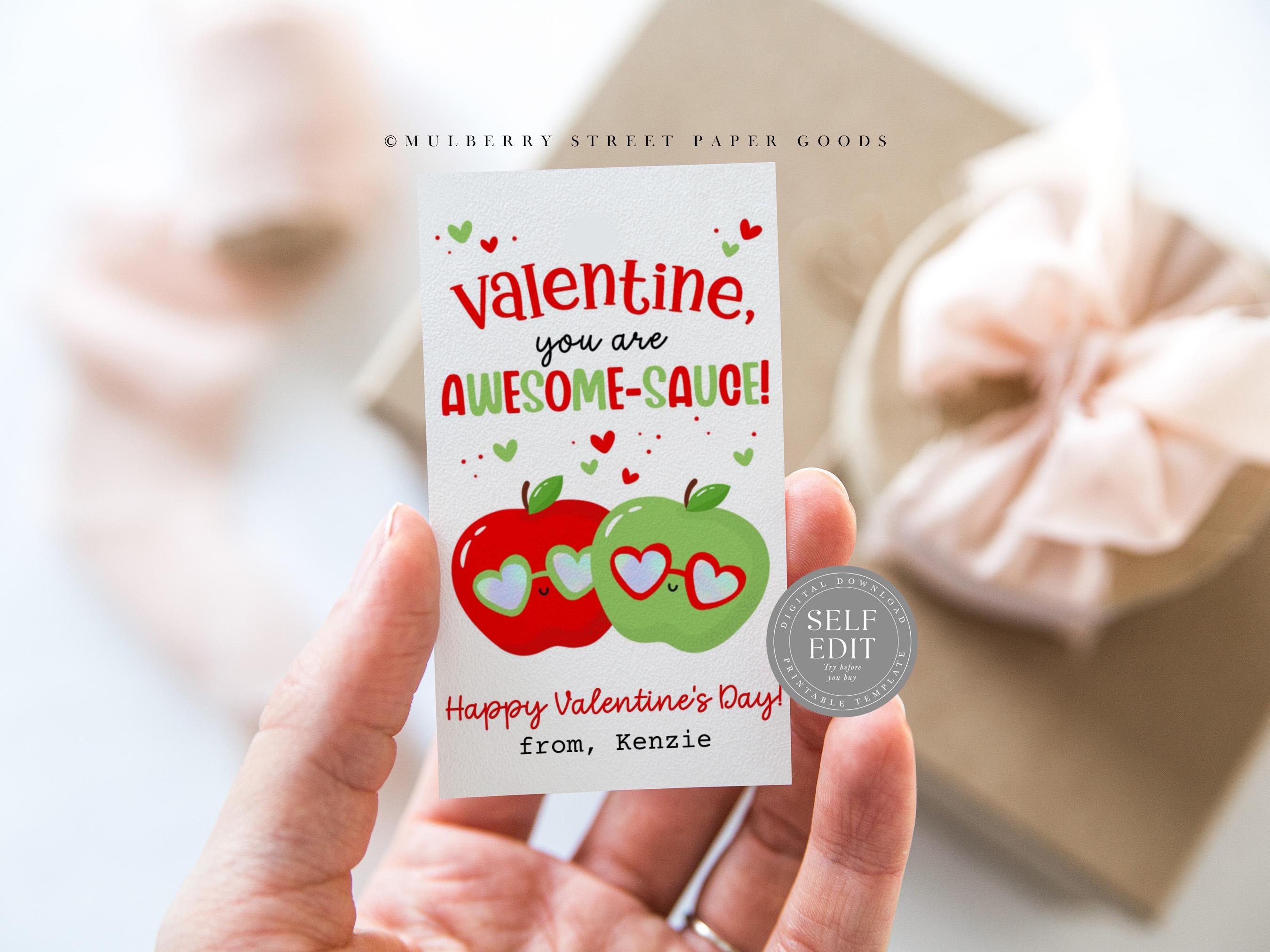 Awesome Sauce Valentine Card Canva Template Applesauce Classroom ...