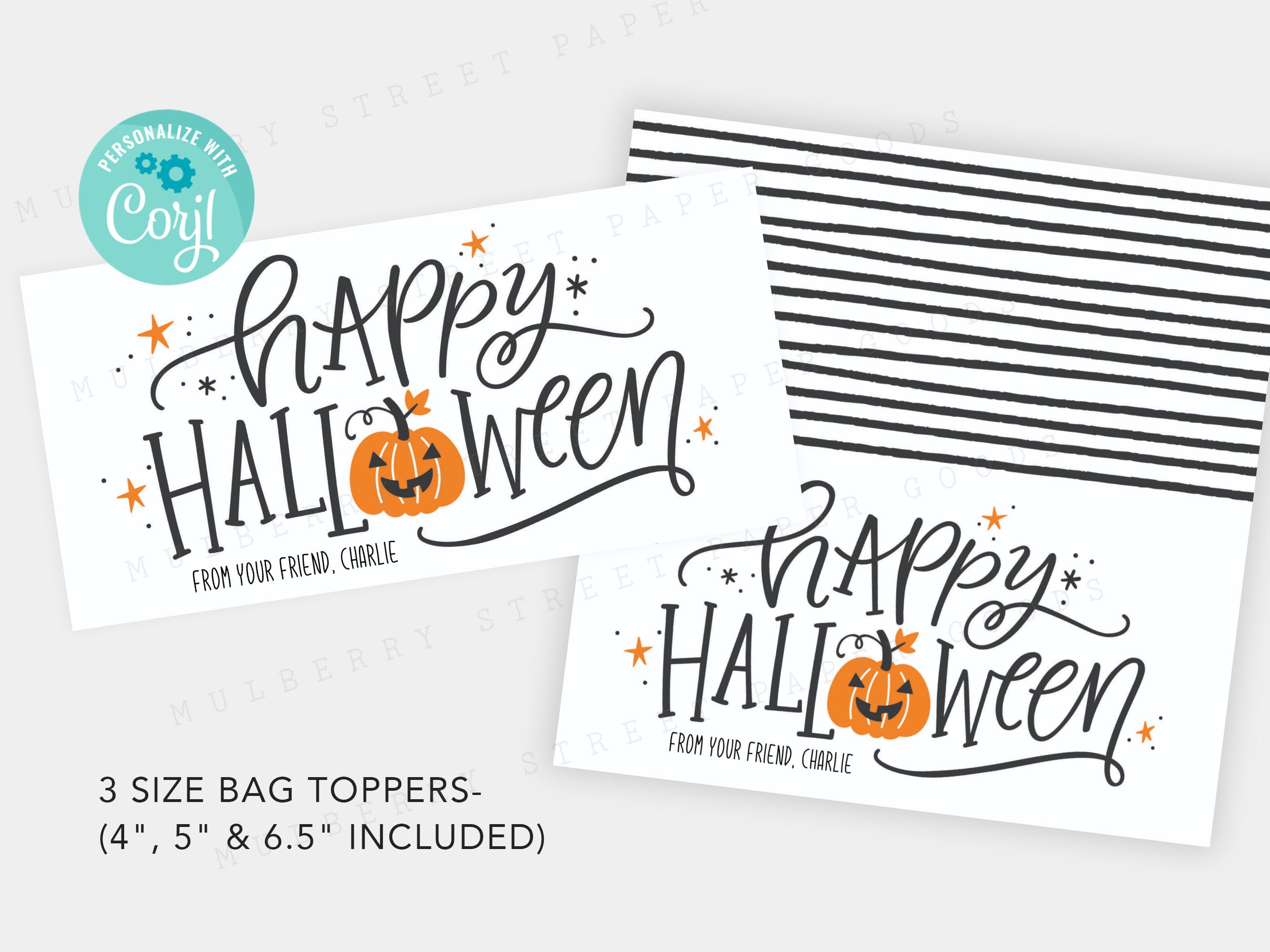 Printable Happy Halloween Bag Topper Candy Bag Topper Cookie - Etsy