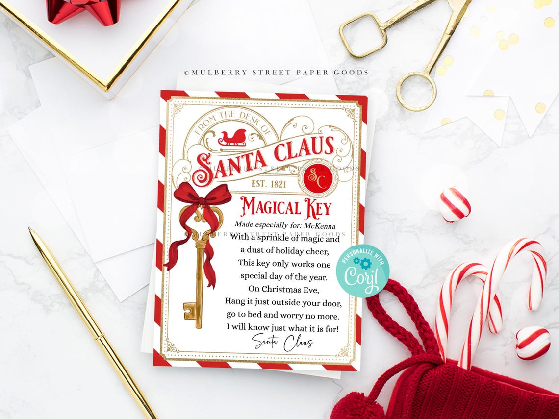 Editable Santa's Magic Key Printable From the Desk of Santa Claus ...