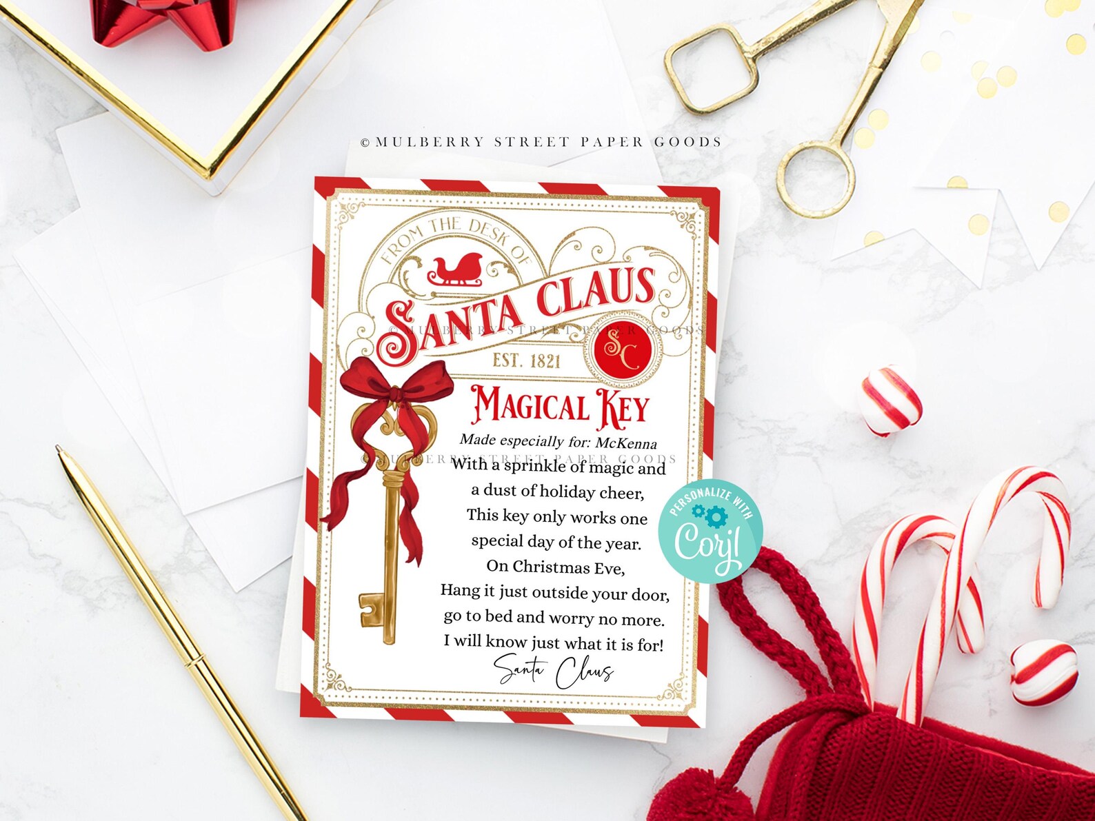Editable Santa's Magic Key Printable From the Desk of Santa Claus ...
