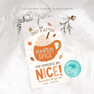 Instant Download Pumpkin Spice Gift Tag Printable Fall Pumpkin Latte ...