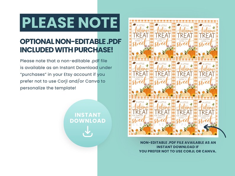 Happy Fall Gift Tag Printable Digital Download an Autumn Treat for ...