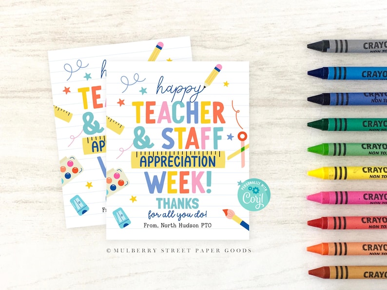 Teacher and Staff Appreciation Card Printable Teacher Appreciation Week ...
