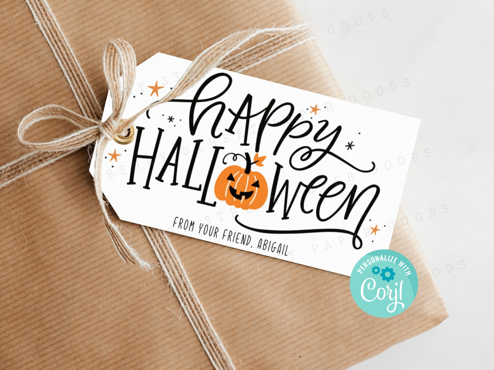 Printable Happy Halloween Gift Tag Trick or Treat Favor Bag - Etsy