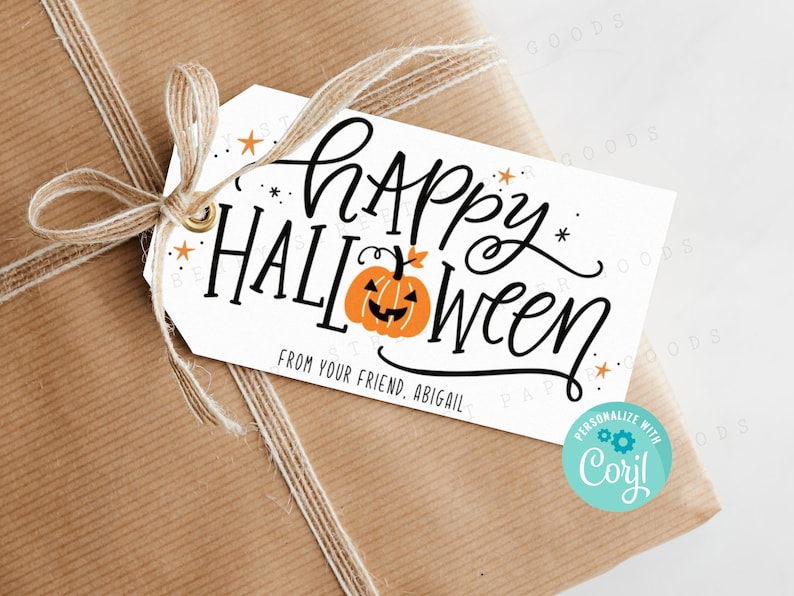 Printable Happy Halloween Gift Tag Trick or Treat Favor Bag - Etsy