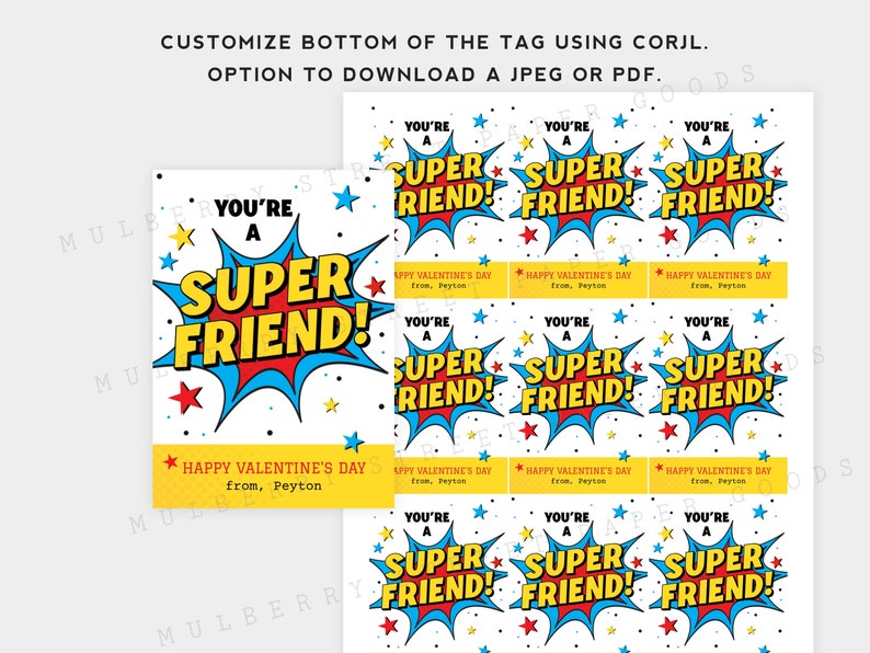 Printable You're A Super Friend Valentine's Day Card, Kids Classroom ...