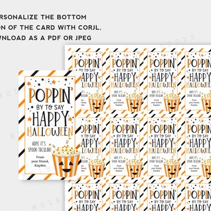 Printable Halloween Popcorn Gift Tag, Halloween Trick or Treat Popcorn ...