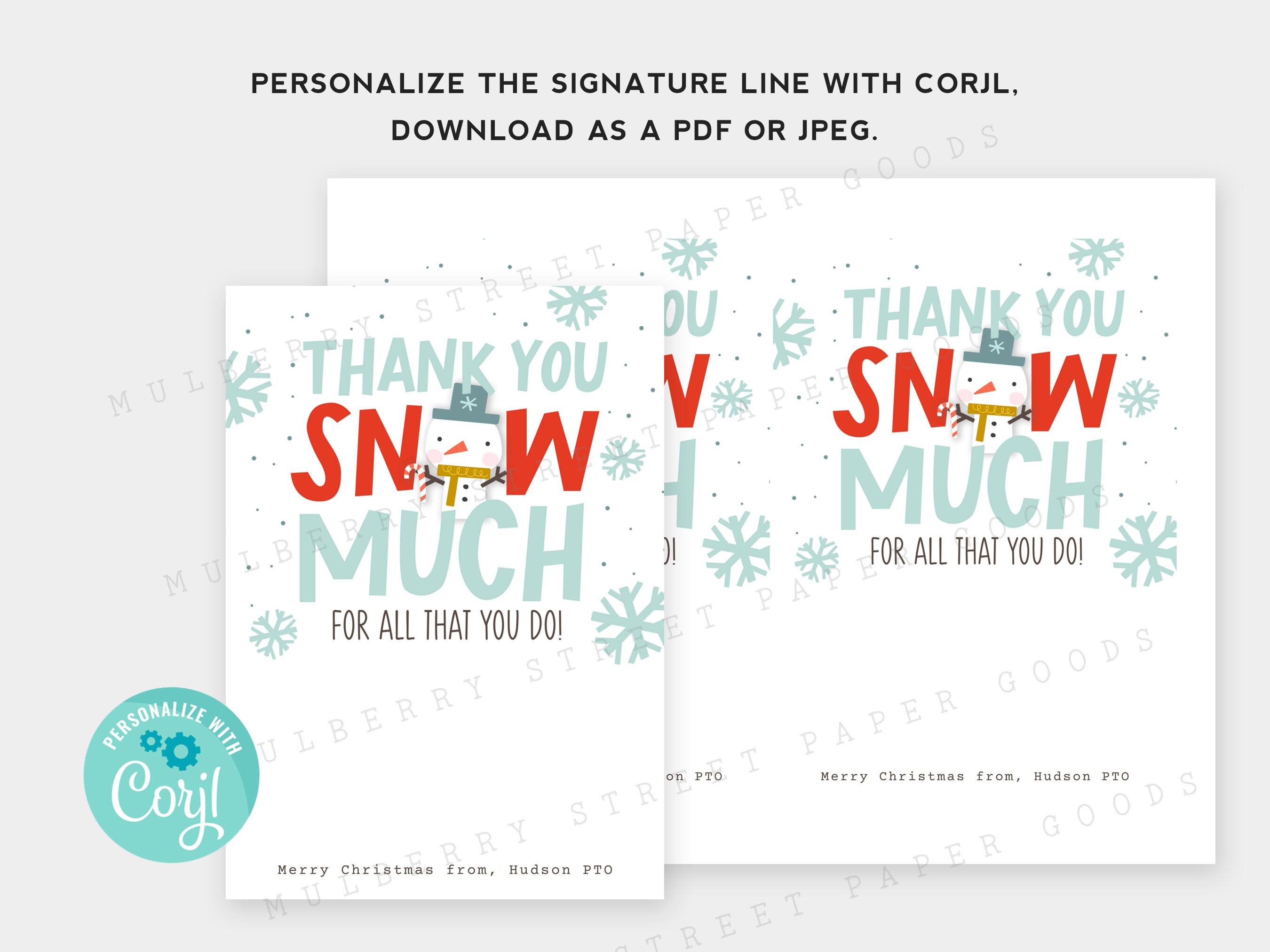 Thank You Snow Much Printable Christmas Gift Card Holder - Etsy