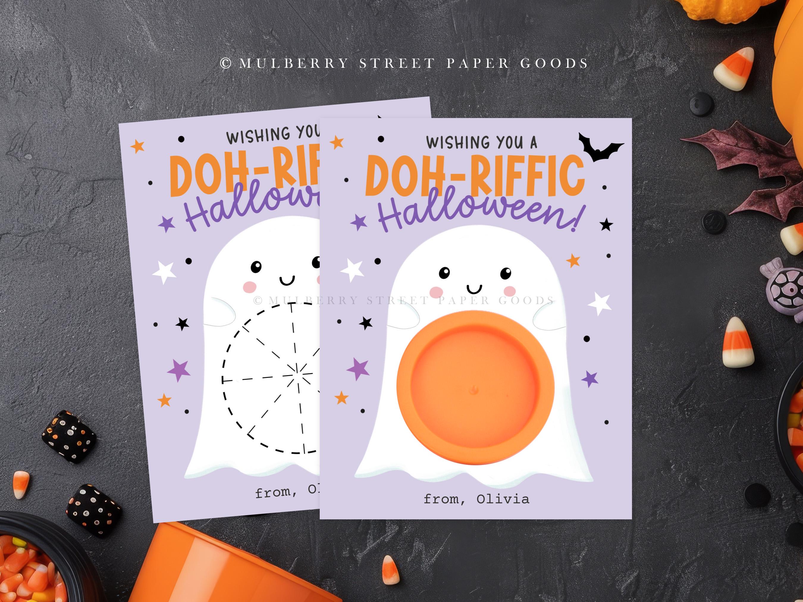Halloween Playdough Card Holder Printable Instant Download Ghost ...