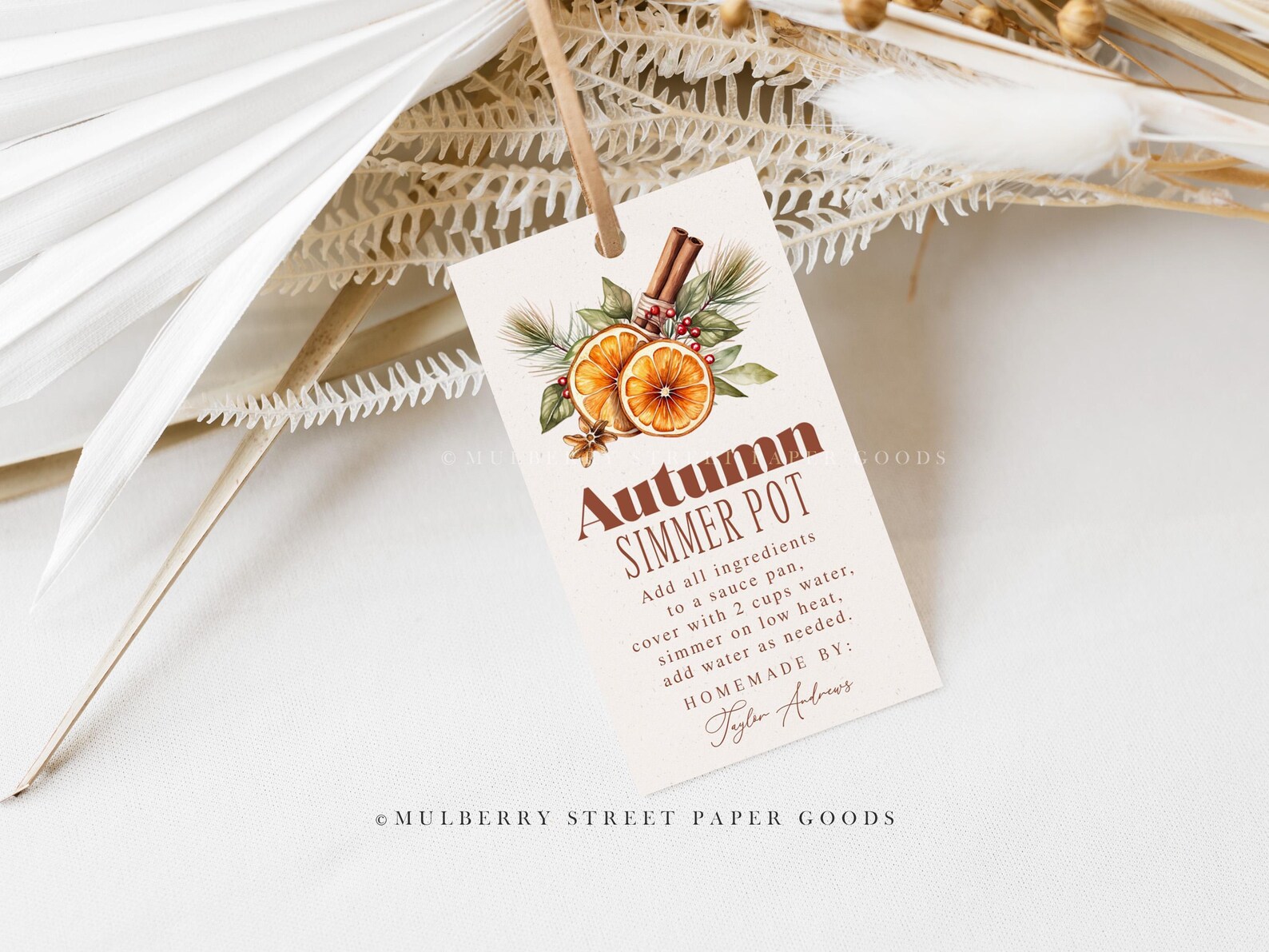Autumn Simmer Pot Gift Tag Homemade Fall Simmering Potpourri Printable ...