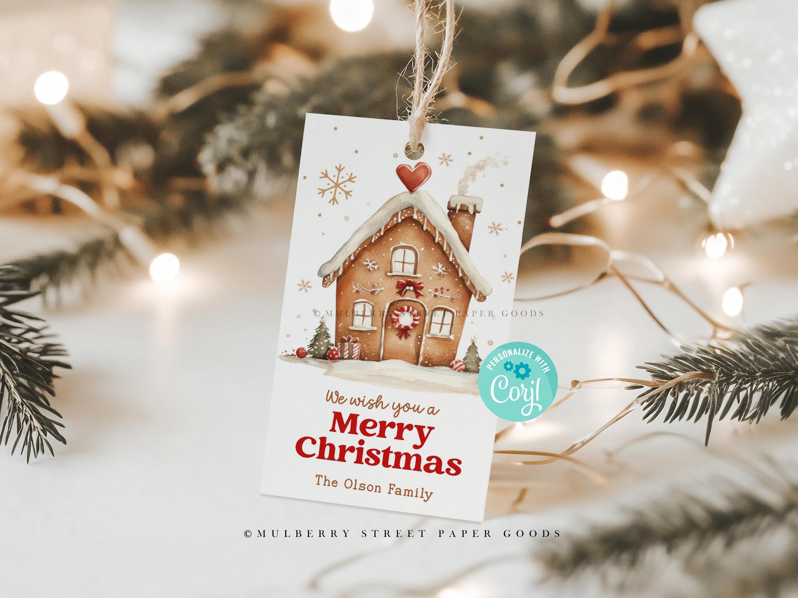 Editable Merry Christmas Gift Tag Digital Download Printable Cute ...