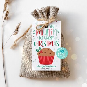 Wishing You Muffin but A Merry Christmas Gift Tag Instant Download ...