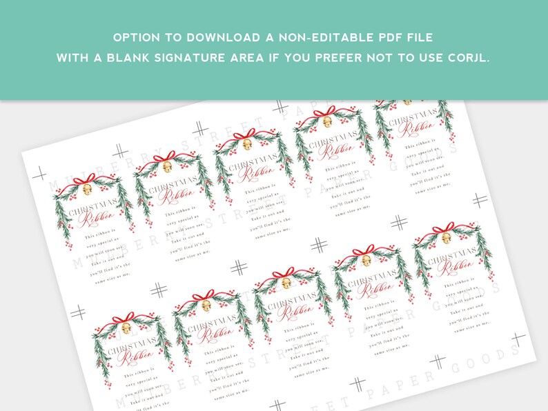 Christmas Ribbon Ornament Tag Printable, Kids Holiday Ribbon Ornament ...