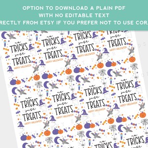 Editable Halloween Gift Tag Printable Halloween Party Favor Halloween ...