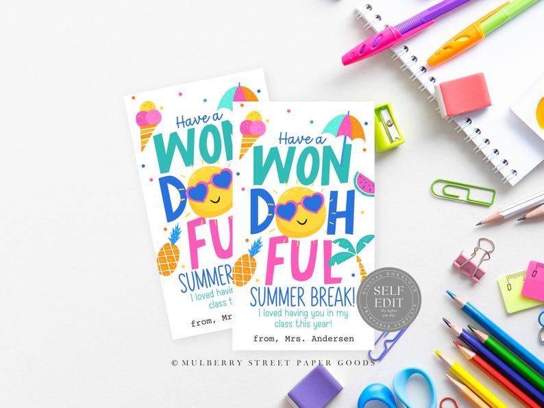 Summer Break Gift Tag Instant Download End of School Year Summer ...