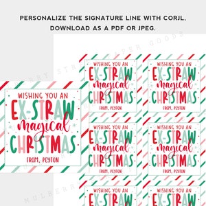 Printable Ex-straw Magical Christmas Gift Tag, School Classroom ...
