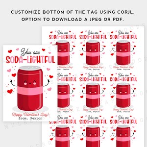 Soda Pop Can Happy Valentine's Day Printable Card, Classroom Valentine ...