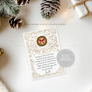 Santa's Lost Button Tag Instant Download Editable Santa Claus Lost ...