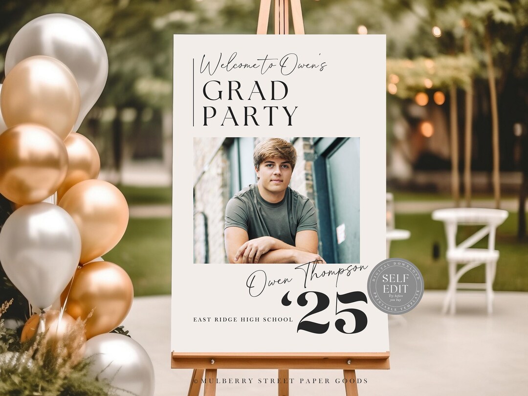 Class of 2025 Graduation Party Welcome Sign Canva Template Printable ...